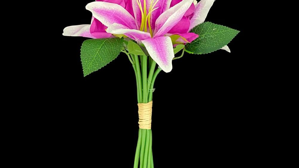 Ramo de rosa con lily vintage - LasFloresArtificiales.com