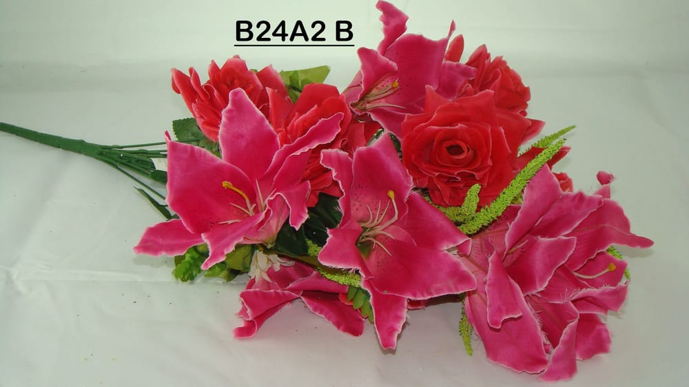 Ramo grande rosa LILY *24 - LasFloresArtificiales.com