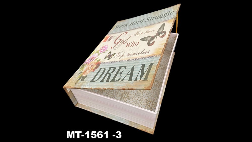 Caja vintage tipo libro 23 cm de alto - LasFloresArtificiales.com