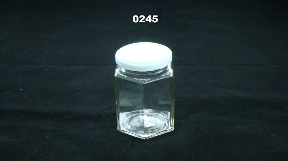 frasco hexagonal 245 ml con tapa - LasFloresArtificiales.com